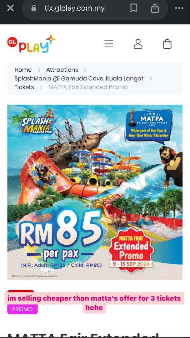 Splash Mania Waterpark Tickets, Tickets & Vouchers, Local Attractions ...