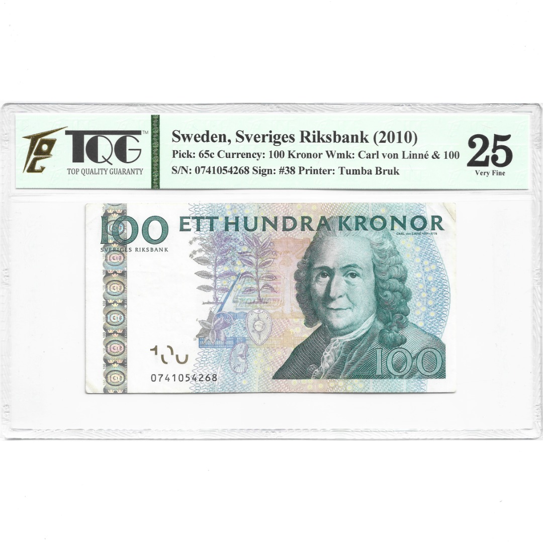 Sweden TQG25 kr100 Ett Hundra Kronor 2001-14 Very Fine One Hundred ...