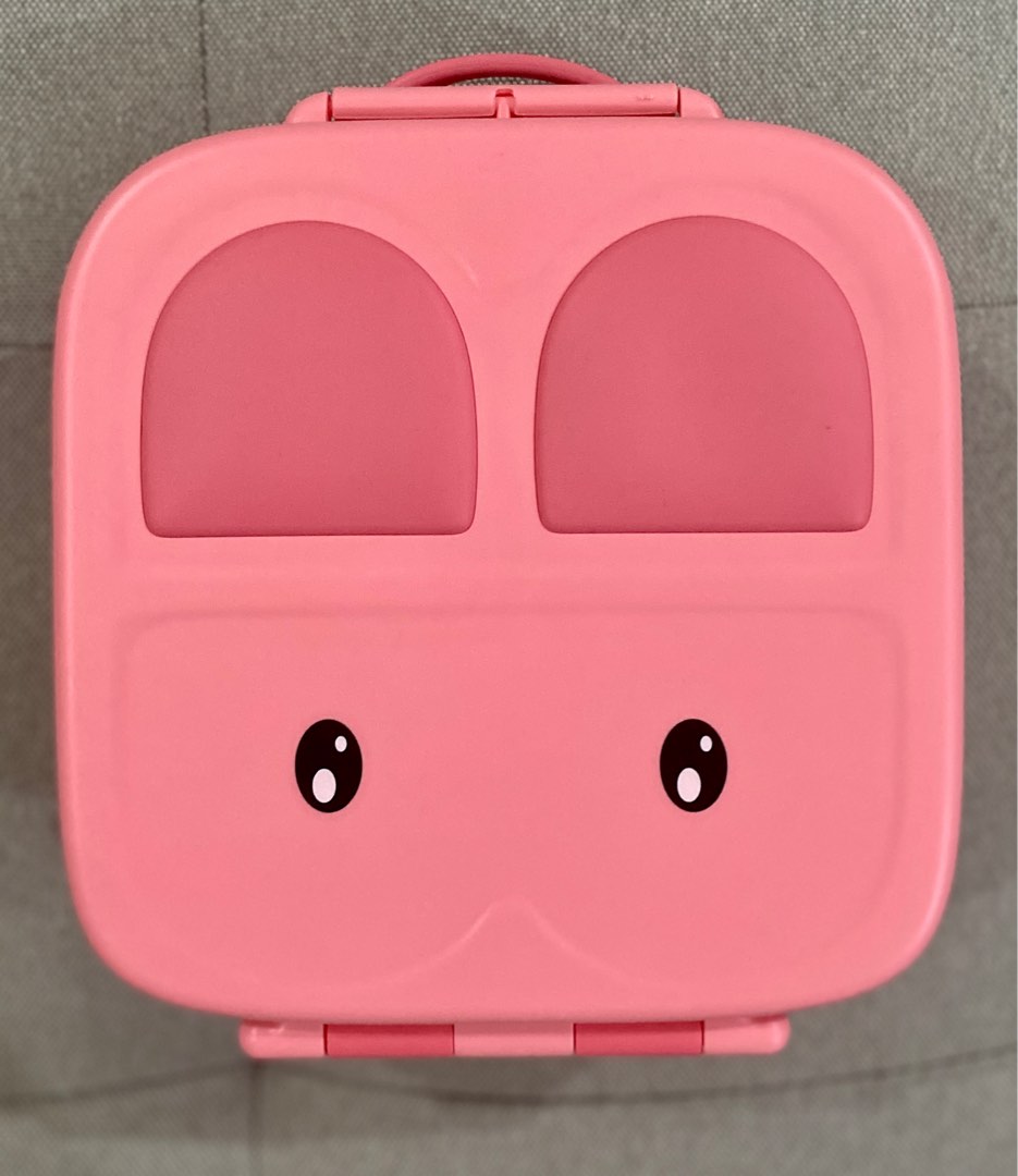 Unused Pink Rabbit School Lunchbox with Partition and Handle, Furniture ...