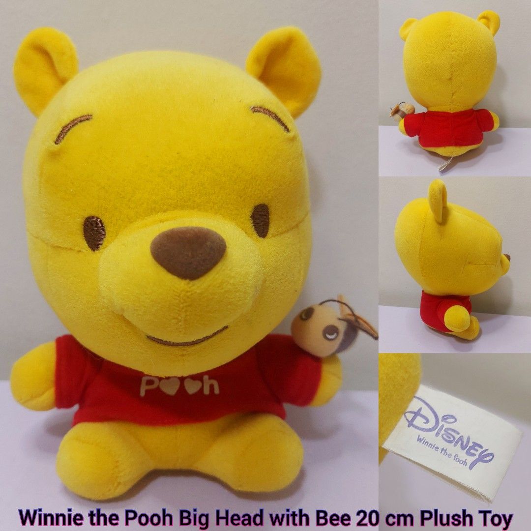 Winnie the Pooh Big Head Collection Plush Toy - Pooh with Bee 20cm ...