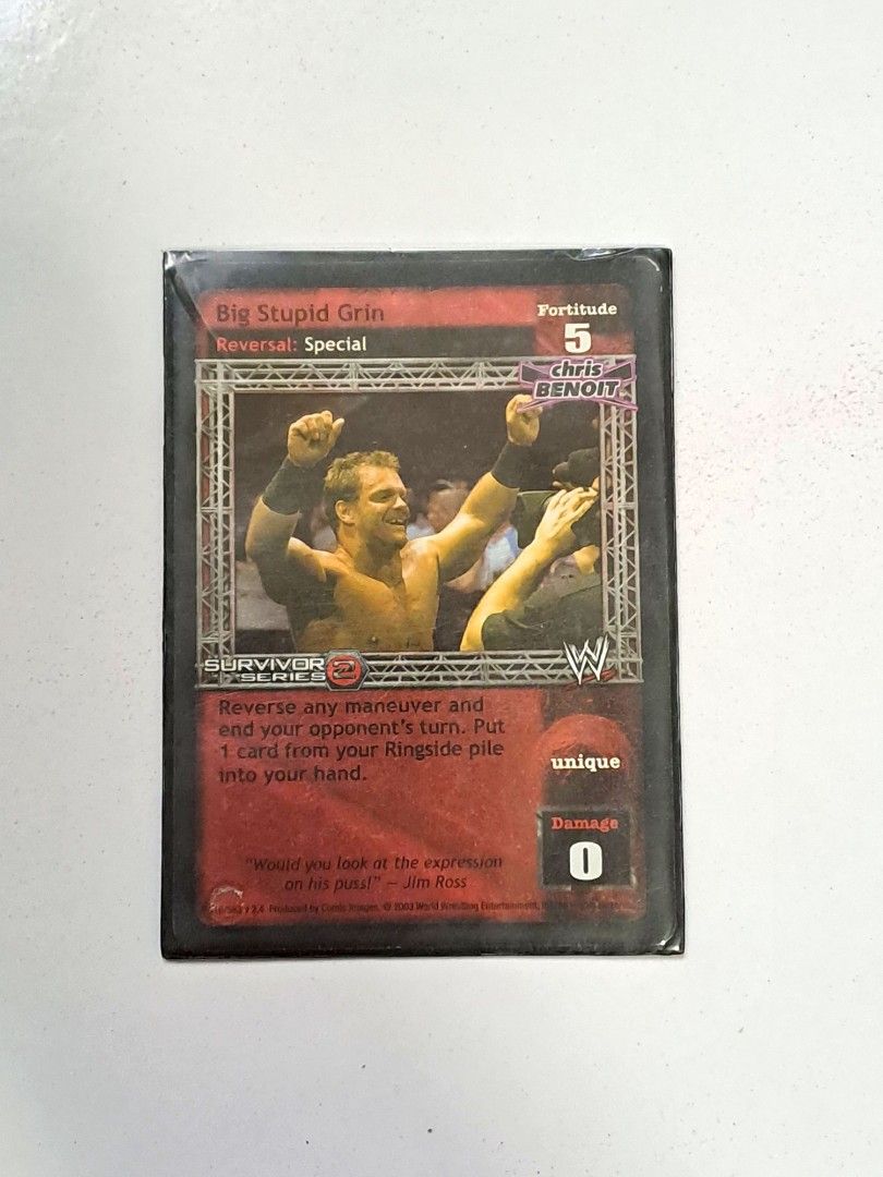 WWF WWE Raw Deal Card Big Stupid Grin SS2 Chris Benoit The Crippler, Hobbies & Toys, Memorabilia ...