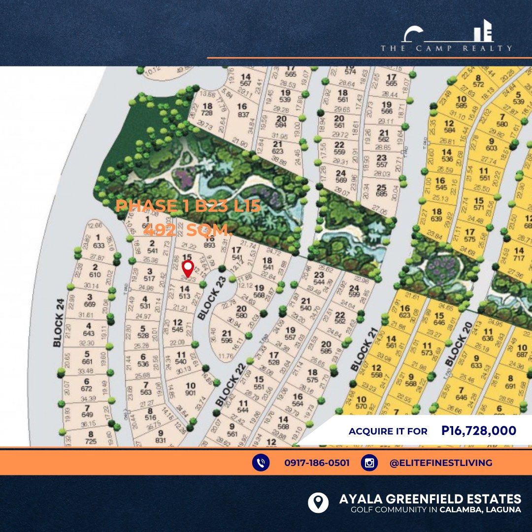 492 sqm. Vacant Lot at Phase 1 Ayala Greenfield Estates w/ Tandem Golf ...