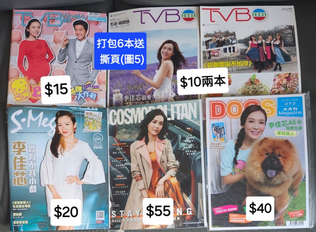 李佳芯 Ali 封面雜誌 犬月刊 Cosmopolitan S.Mega TVB 周刊 BB來了, 興趣及遊戲, 書本 & 文具, 雜誌 - Carousell