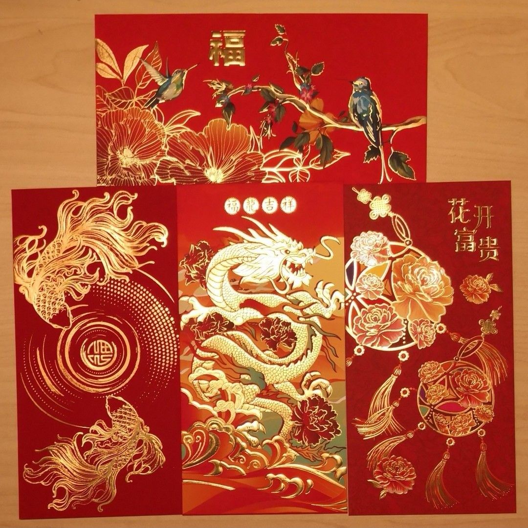 Ang Pow Packets - 2024 TOMEI of 4 design, Hobbies & Toys, Stationery ...