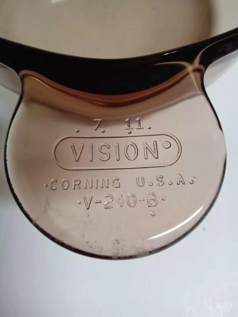 Authentic Vintage Pyrex Visions Round Shape Thick Glass Amber Heat n ...