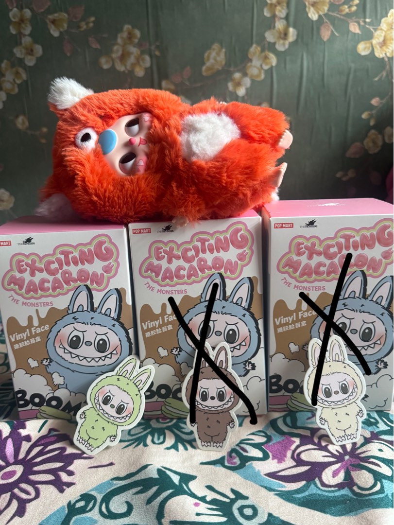 Baby Three Fox Moving eyes And Labubu Green Grape, Hobbies & Toys, Toys ...