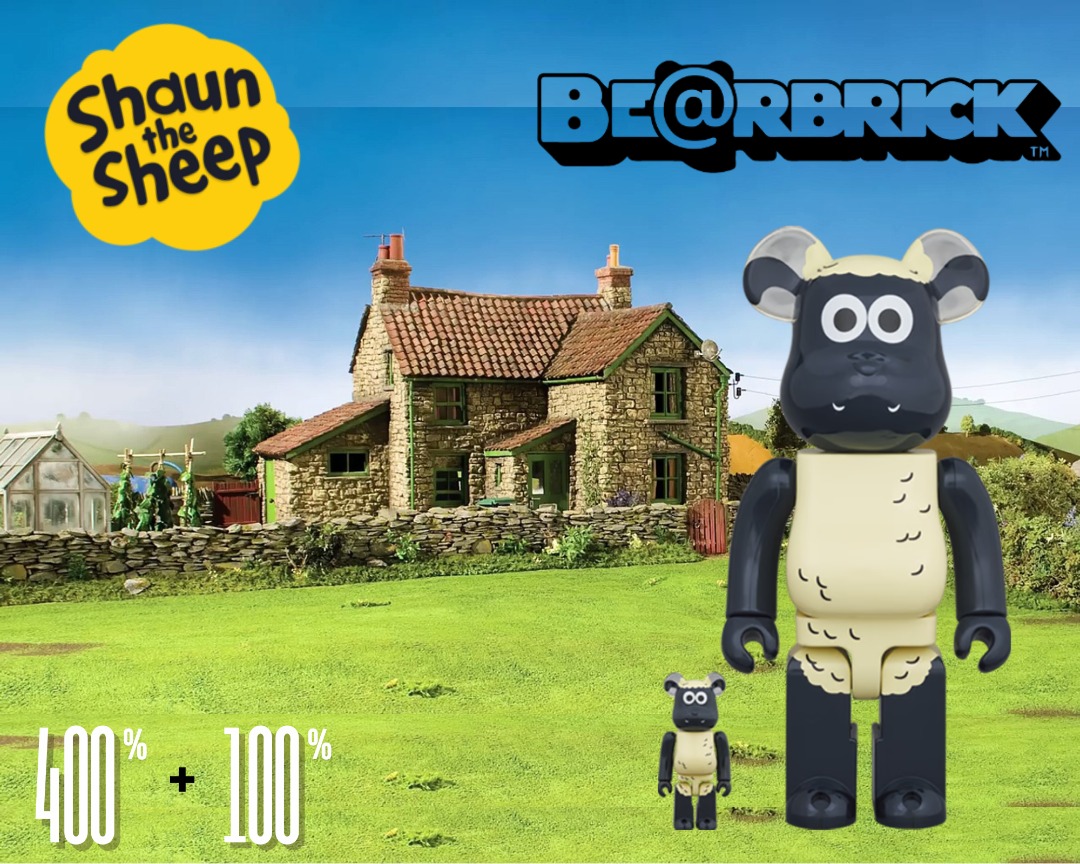 Bearbrick Shaun the Sheep 400%+100% Set BE@RBRICK Medicom Aardman ...