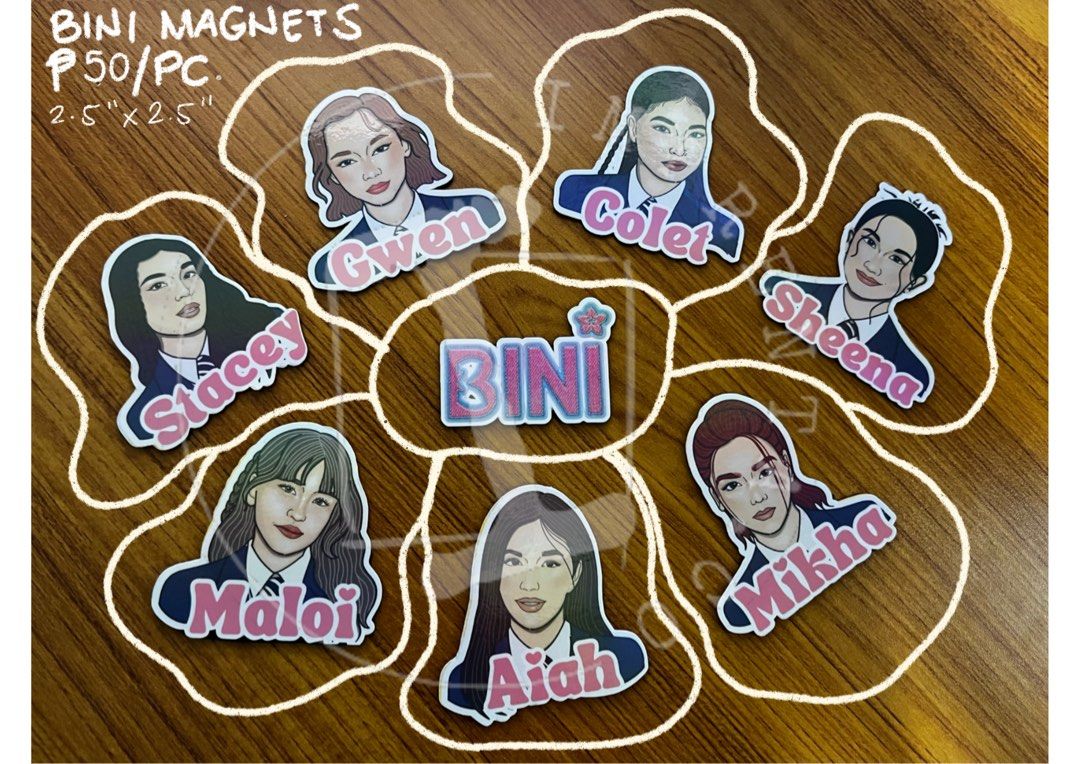 BINI THEMED STICKERS/MAGNETS, Hobbies & Toys, Stationary & Craft, Art ...