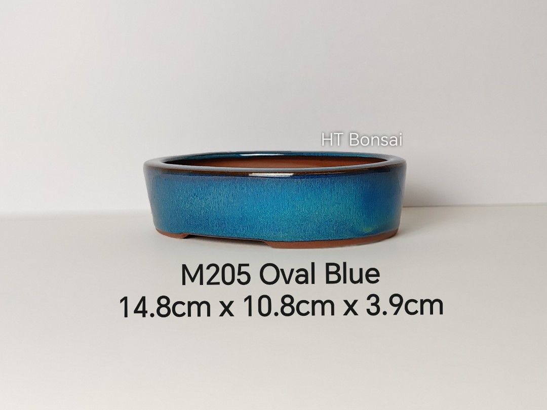 Bonsai Pot - Small Medium Palm Size Shohin Glazed Ceramic Purple Clay Rectangular Oval Penjing ...