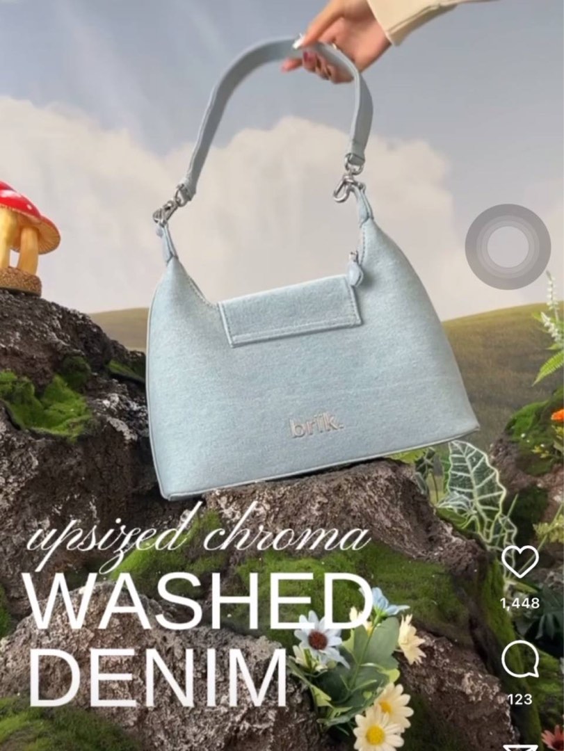Brik upsized washed denim limited edition, Women's Fashion, Bags ...