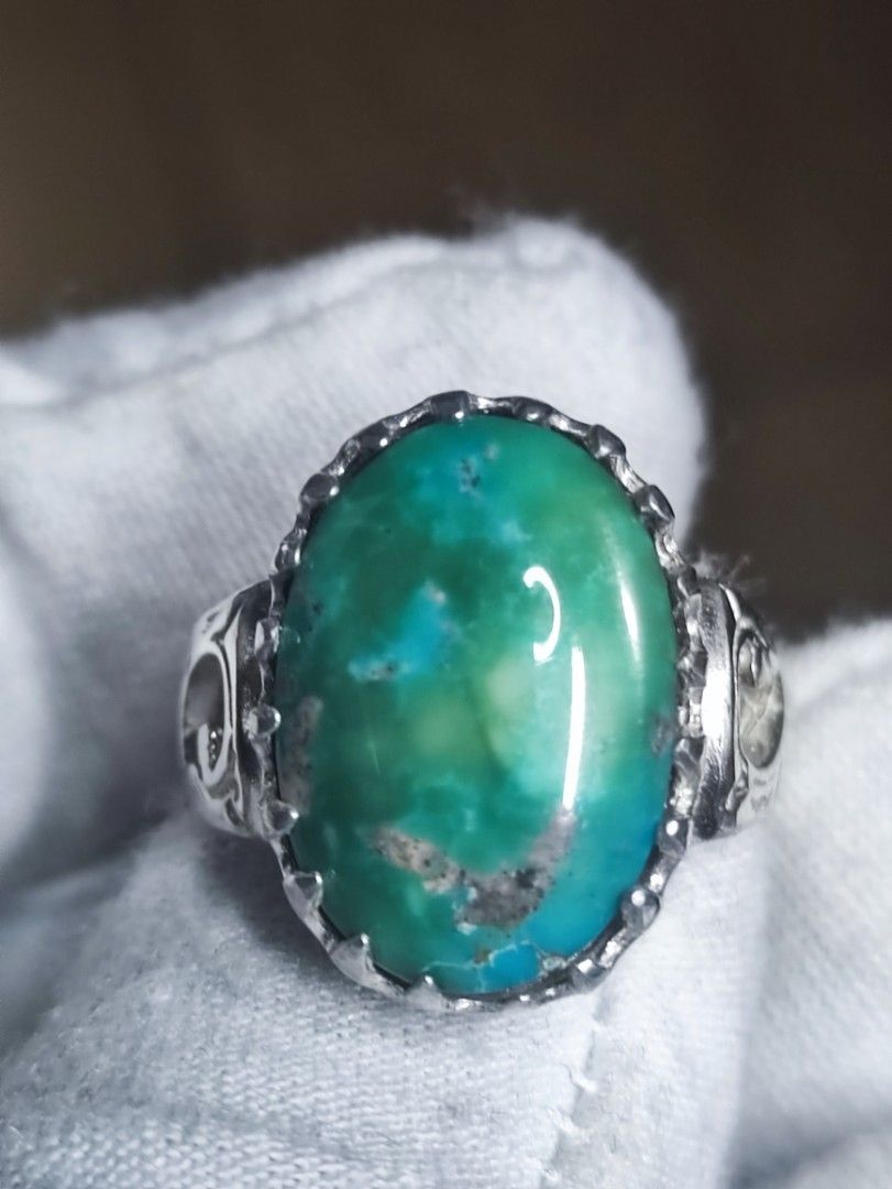 Cincin Natural Firus Iran nesyabur silver pahat kendi, Men's Fashion ...