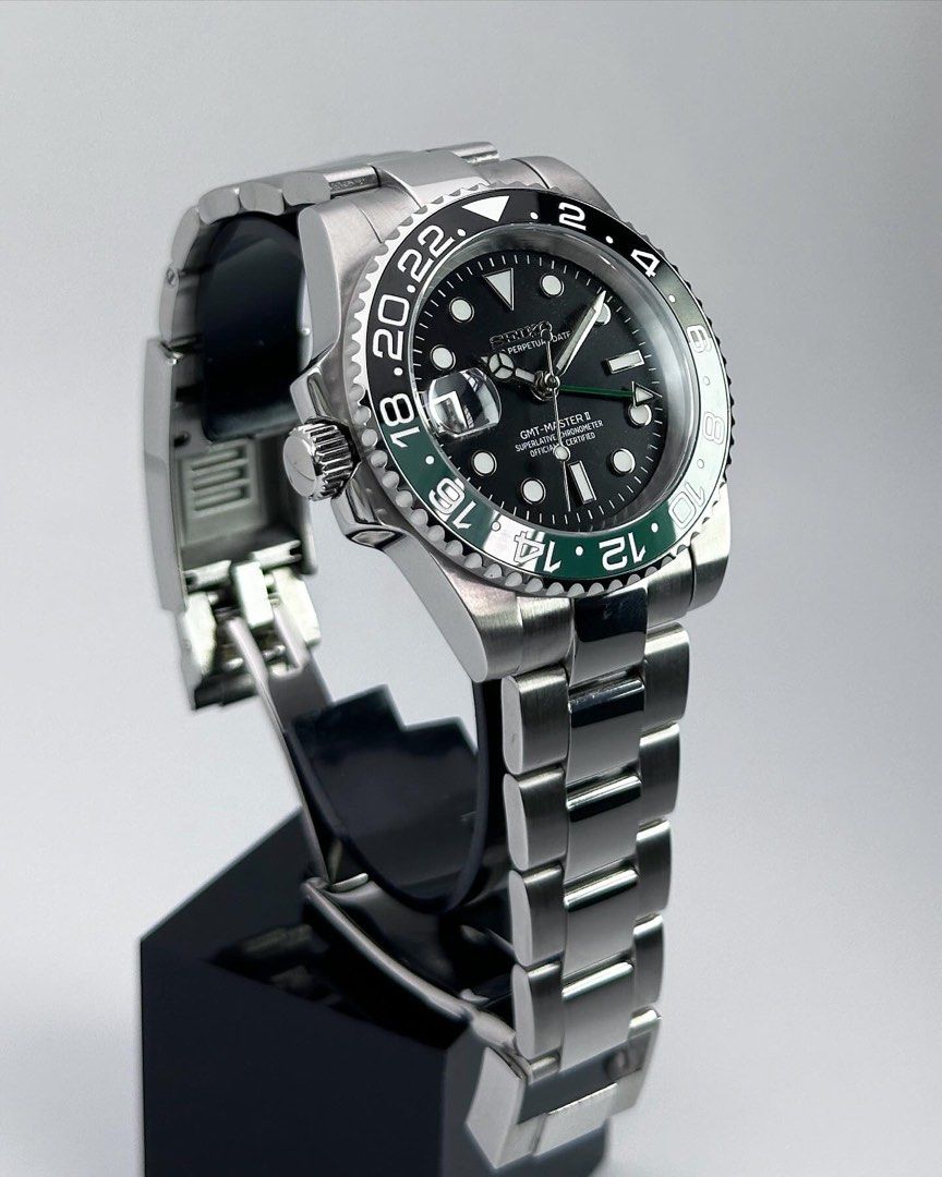 Custom Seiko Mod 40mm Lefty Sprite GMT-Master II on Oyster Bracelet ...