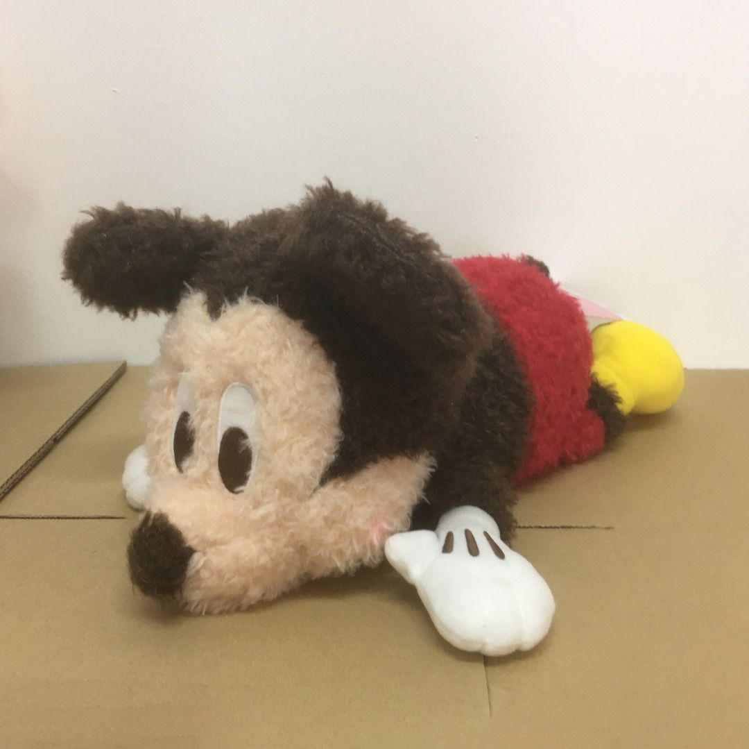 Disney - Mickey & Pluto Red Cheeks Super Soft Fluffy Nesoberi Lying ...