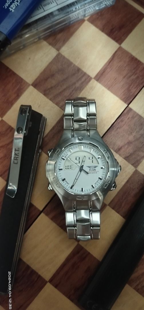 Elgin chronograph analog/digital watch, Luxury, Watches on Carousell