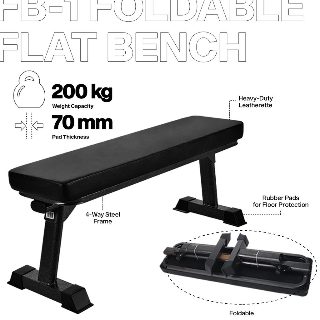 Foldable Heavy Duty Flat Bench, Sports Equipment, Other Sports ...