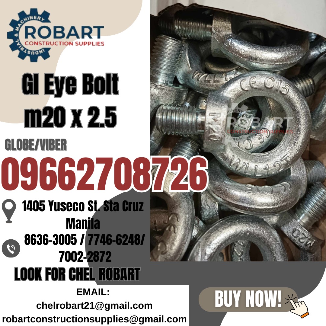 GI EYE BOLT, Commercial & Industrial, Construction Tools & Equipment on ...