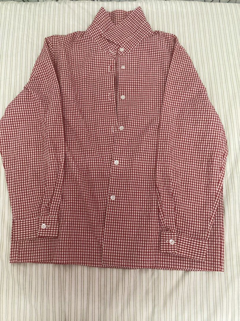 gingham red top, Women's Fashion, Tops, Blouses on Carousell