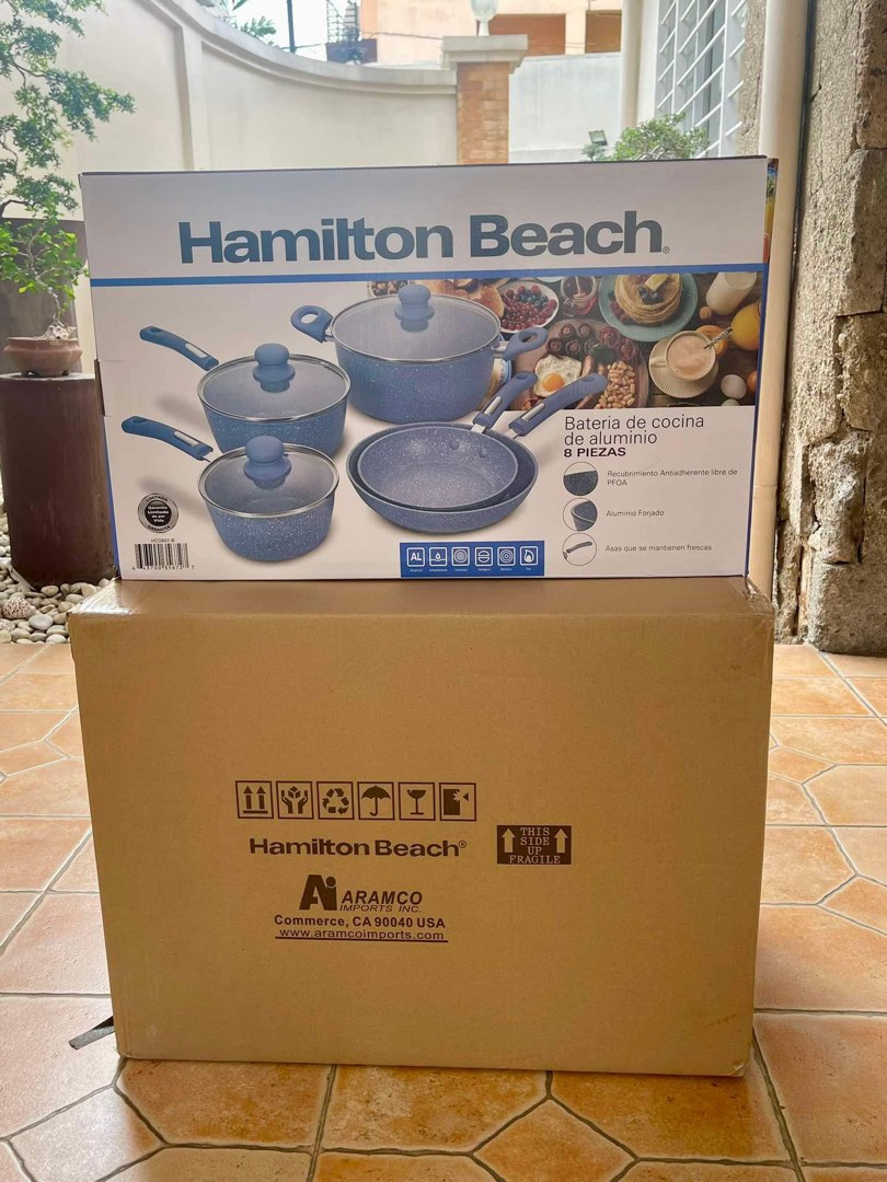 Hamilton Beach Forged Aluminum Non-Stick Cookware 8pc Set, Furniture ...