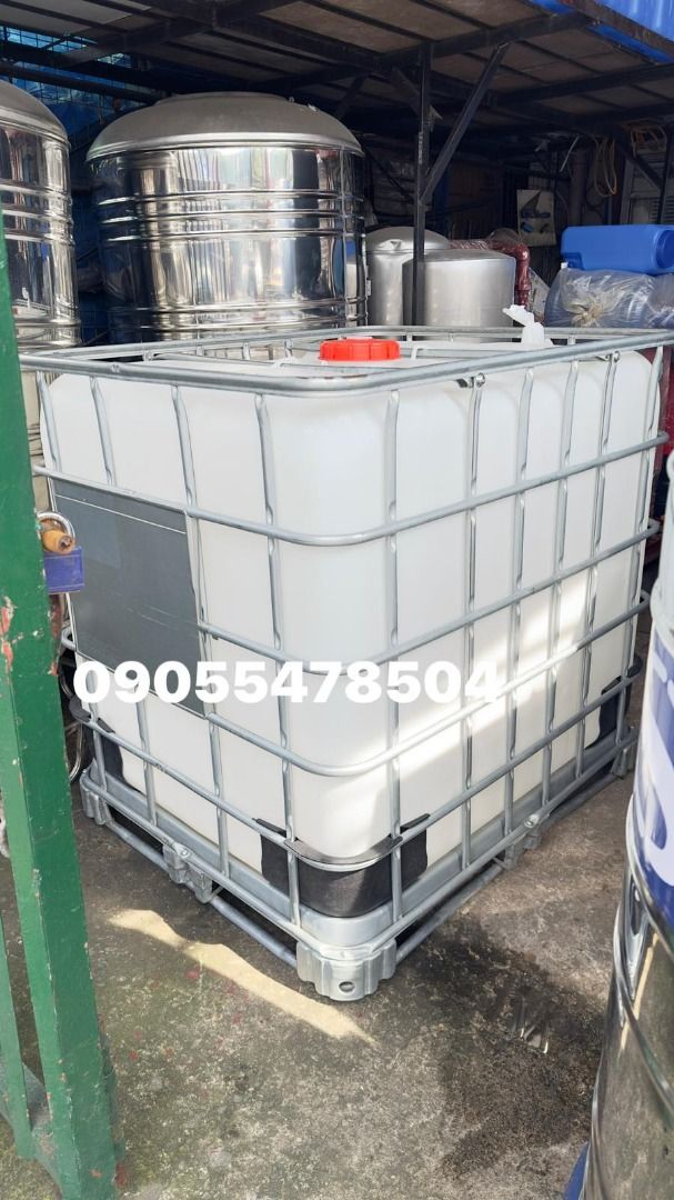 IBC Water Tank 1000 Liters (White), Furniture & Home Living, Home Improvement & Organization ...