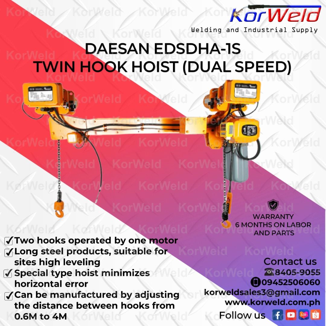 Inverter Twin Hook Hoist (DAESAN), Commercial & Industrial ...