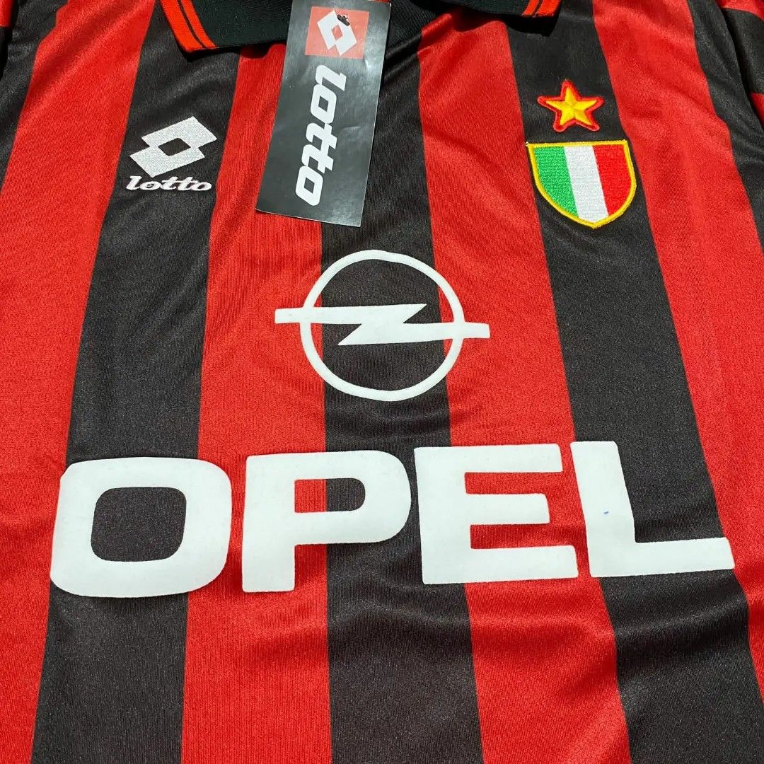 Jersey bola ac milan klasik retro vintage th 96-97, Fesyen Pria ...