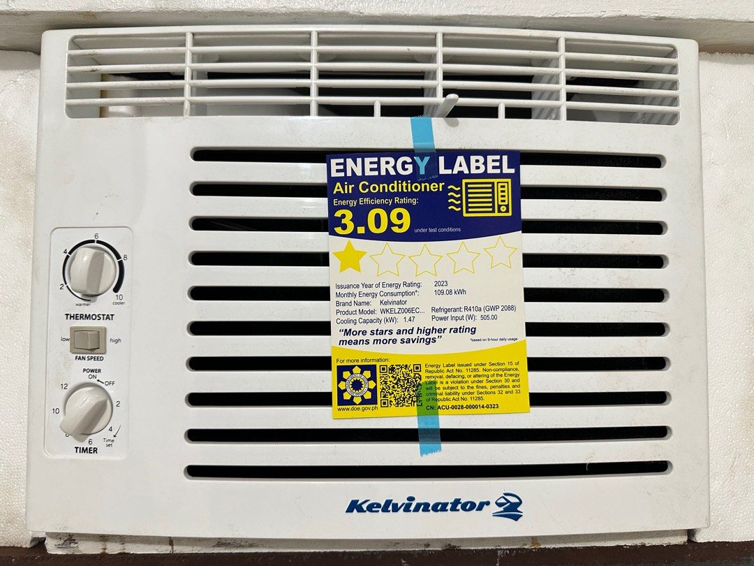 Kelvinator .5 HP window type aircon (under warranty), TV & Home ...
