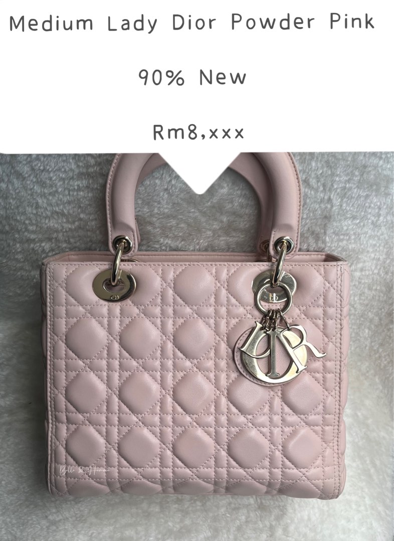 Medium Lady Dior In Powder Pink, Luxury, Bags & Wallets on Carousell