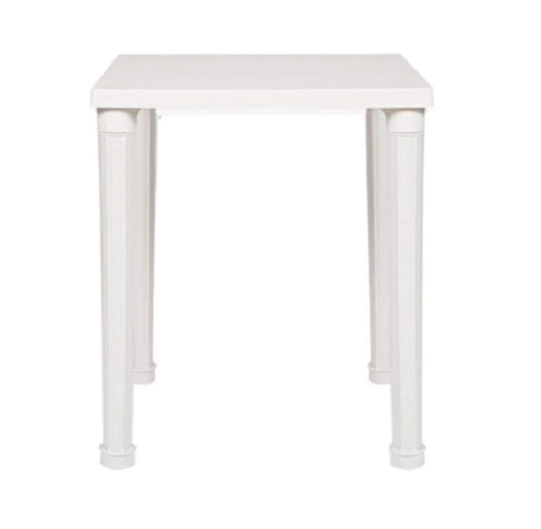 Monobloc table with monobloc chairs (uratex), Furniture & Home Living ...