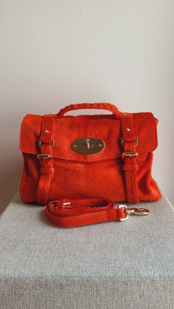 Mulberry Alexa Medium Size in Orange pony hair calf skin, Luxury, Bags ...