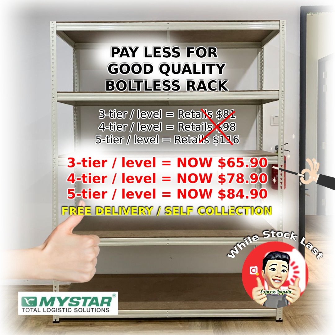 Mystar Heavy Duty Boltless Racking for HDB BTO Home, Landed House ...