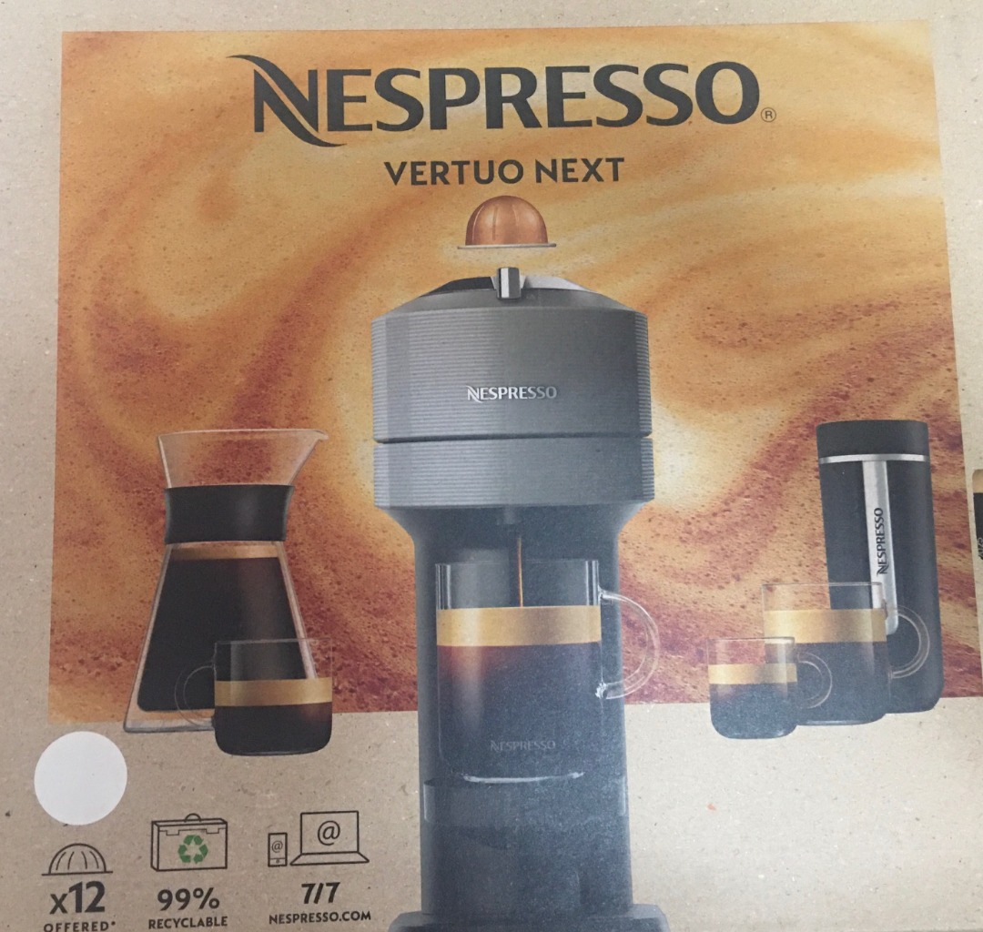 Nespresso Vertuo Next + Aeroccino3 Milk Frother + 5 Boxes of Vertuo ...