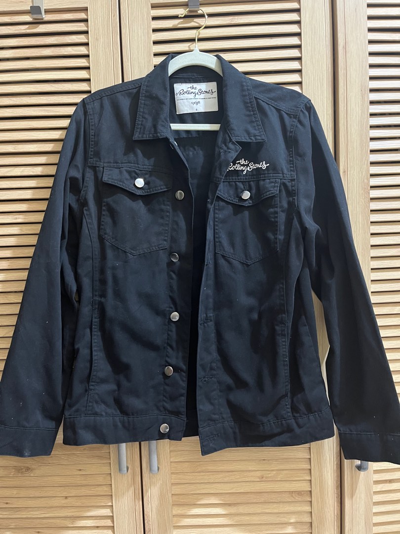 Oxygen black denim jacket, Women's Fashion, Coats, Jackets and ...