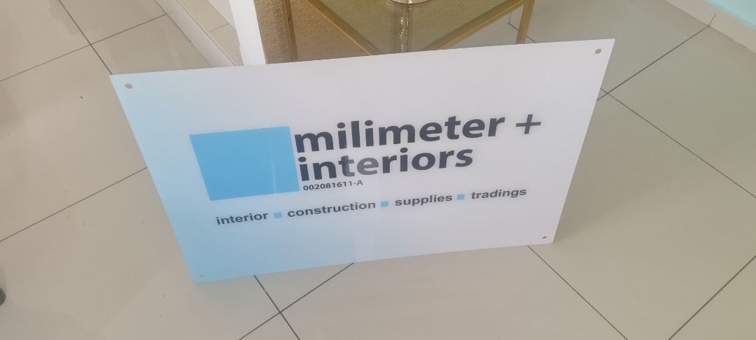 PAPAN TANDA AKRILIK l signage logo panel install, Furniture & Home ...