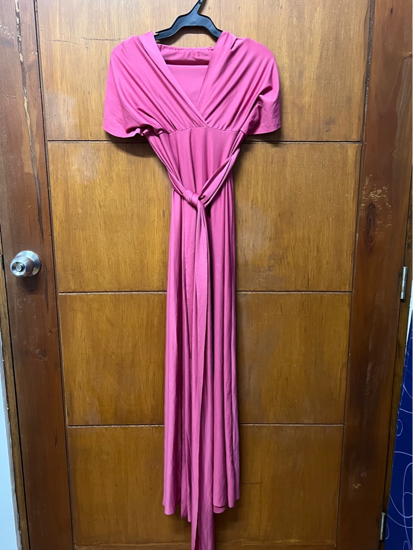 Pink infinity gown, Women's Fashion, Dresses & Sets, Evening dresses ...