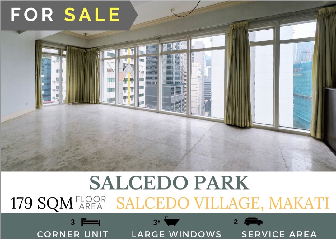 Salcedo Park Makati City Prime Corner Bright Spacious 3BR Condo w ...