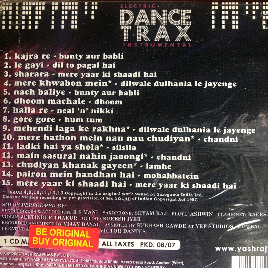 Shah Rukh Dance Trax compilation CD, Hobbies & Toys, Music & Media, CDs ...