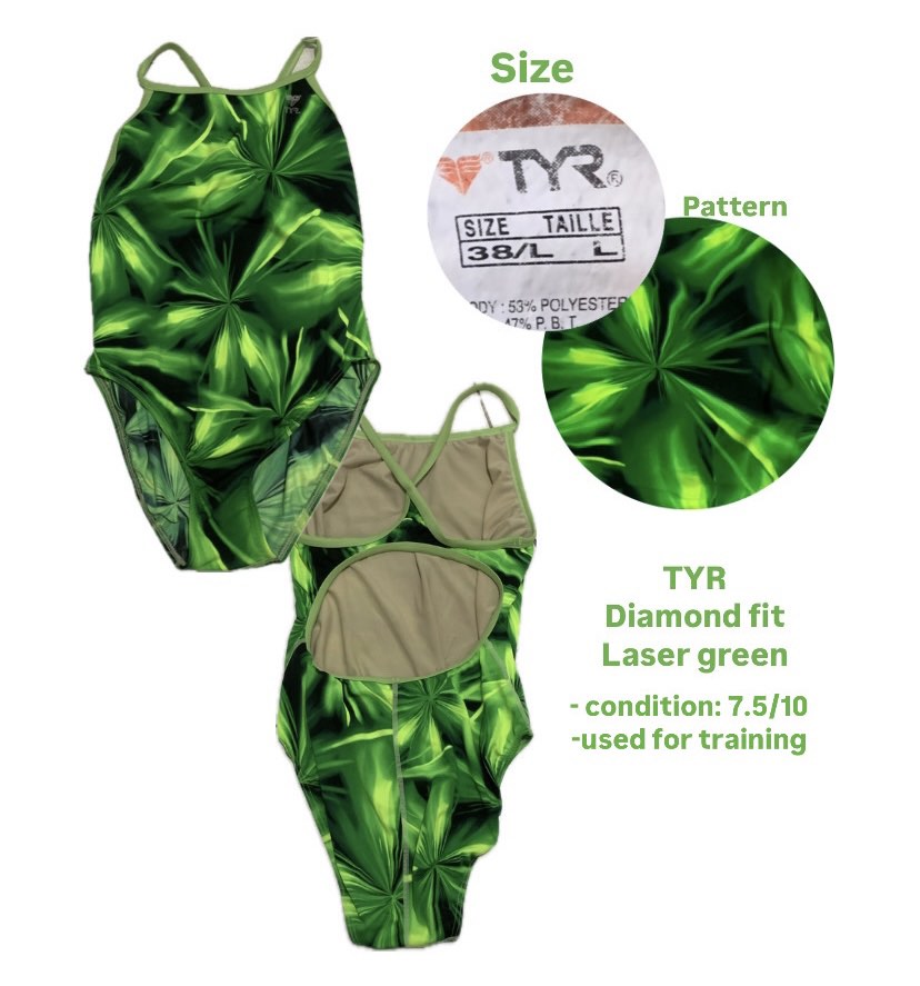 TYR Green laser one piece, Women's Fashion, Swimwear, Bikinis ...