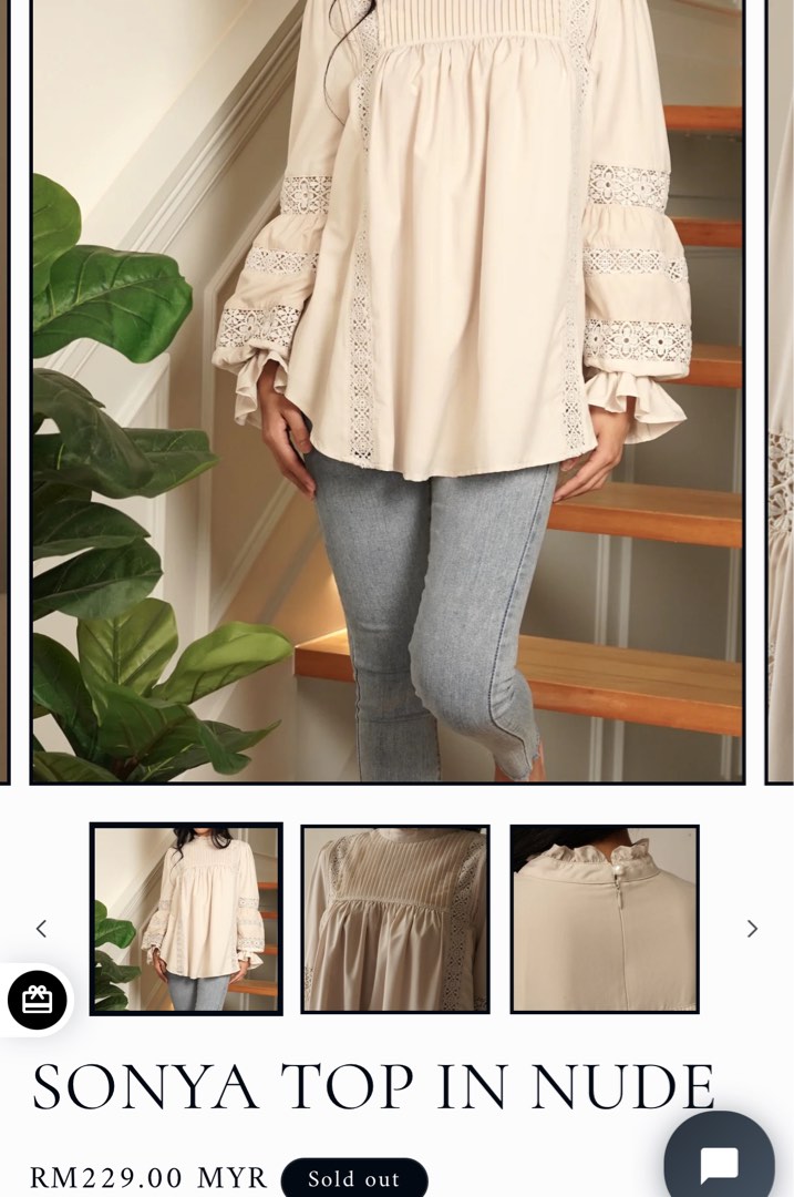 Zora Designers Sonya in Nude S, Women's Fashion, Tops, Blouses on Carousell