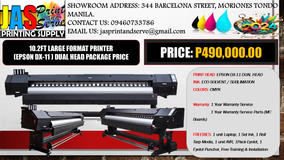 10FT TARPAULIN PRINTER MACHINE/SUBLIMATION PRINTER MACHINE/DX-11 DUAL ...