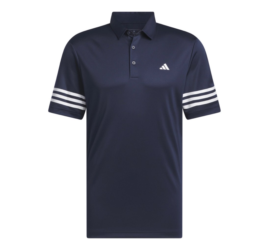 Adidas golf 3-stripes polo shirt, Men's Fashion, Activewear on Carousell