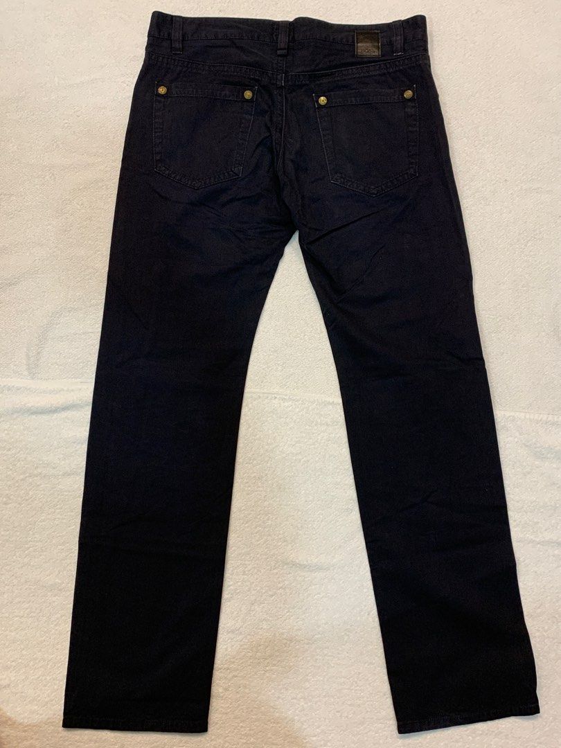 Authentic Hugo boss button design man long pant dark blue/navy trousers ...