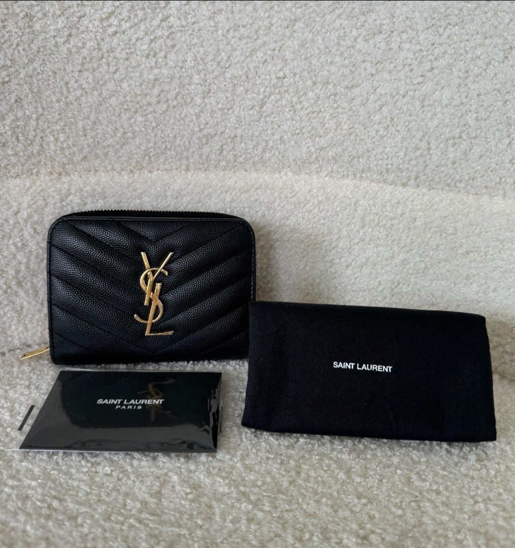 Authentic YSL COMPACT WALLET , Luxury, Bags & Wallets on Carousell