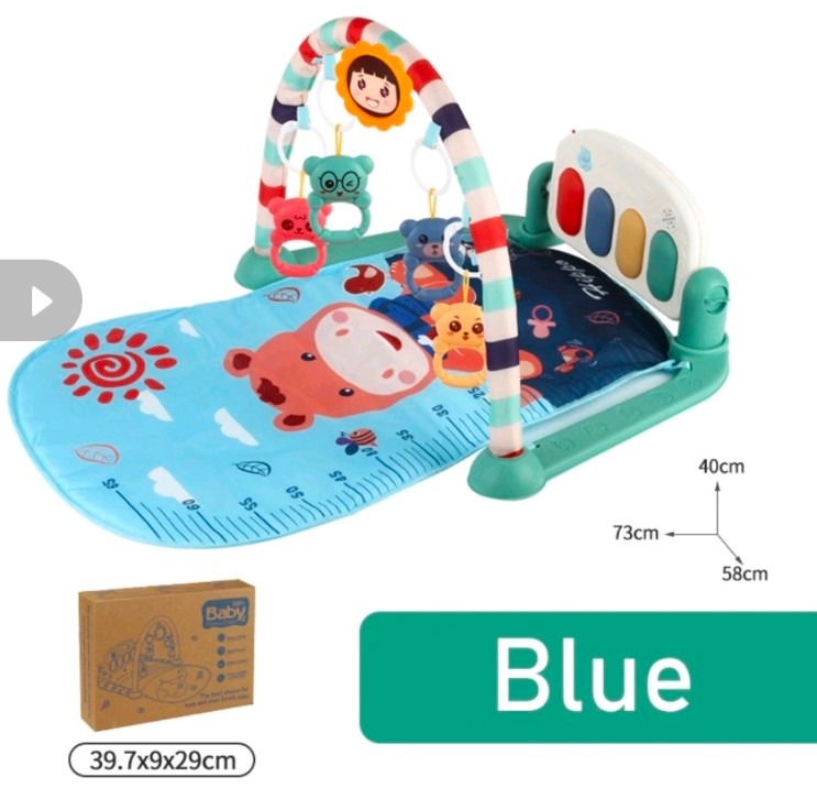 Baby Music Rack Play Mat with Piano Keyboard Early Education Gym ...