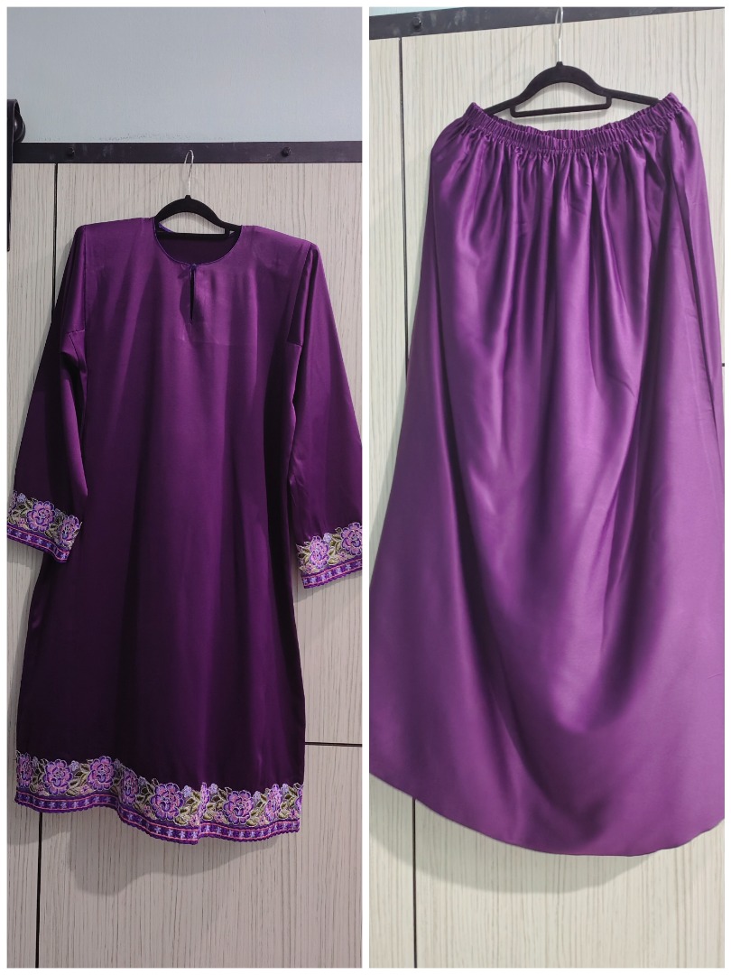 Baju Kurung lace mewah, Women's Fashion, Muslimah Fashion, Baju Kurung ...