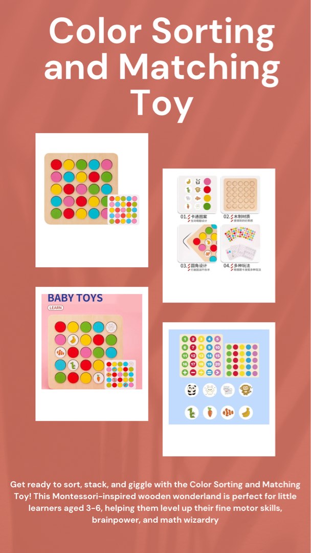 Color Sorting and Matching Wooden Toy, Hobbies & Toys, Toys & Games on ...