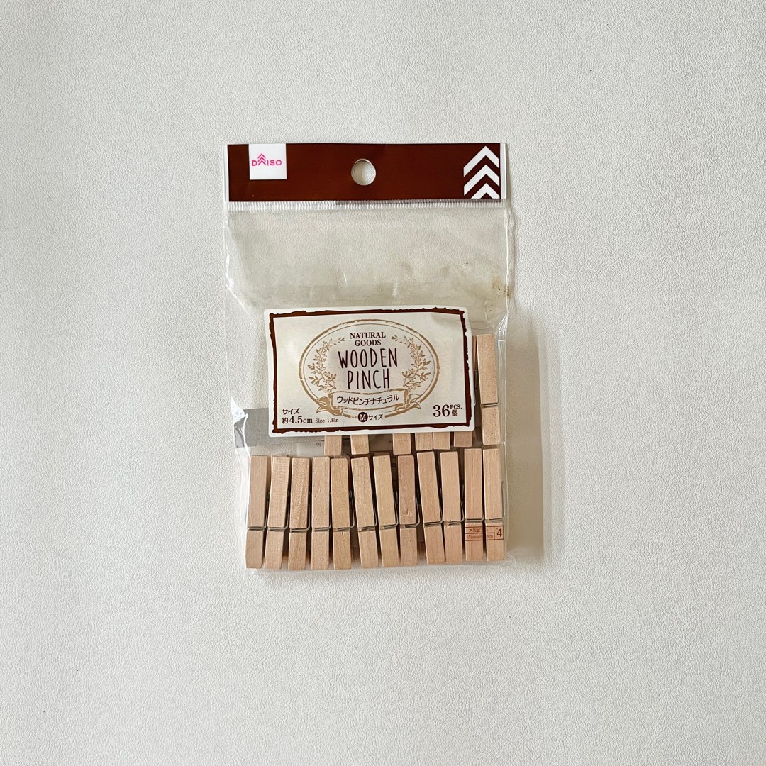 Freebie! Daiso wooden pinch clips, Hobbies & Toys, Stationary & Craft ...
