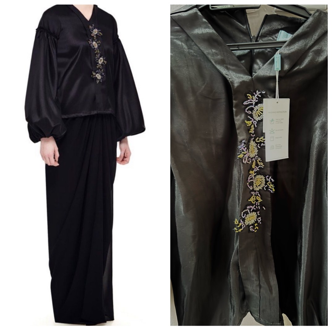 Deeya Kurung in Black, Women's Fashion, Muslimah Fashion, Baju Kurung ...