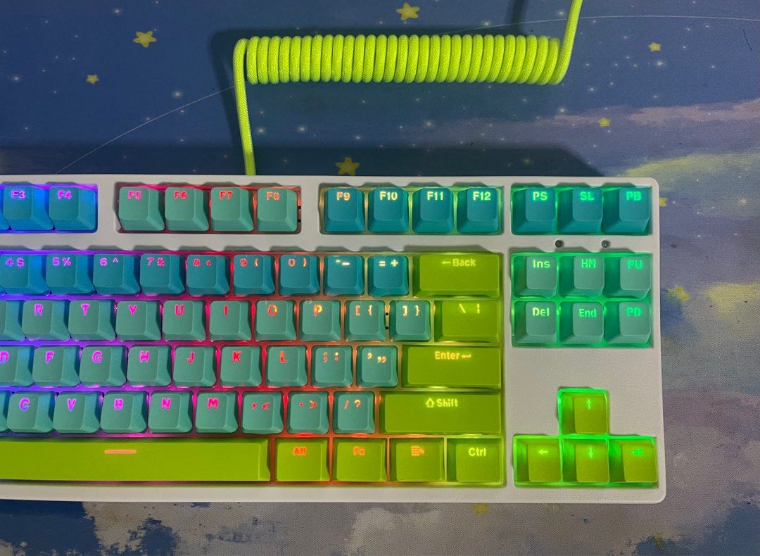 Fresh Lime RGB Custom Gaming Mechanical Keyboard | 87 keys | Blue ...