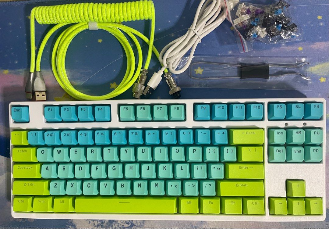 Fresh Lime RGB Custom Gaming Mechanical Keyboard | 87 keys | Blue ...