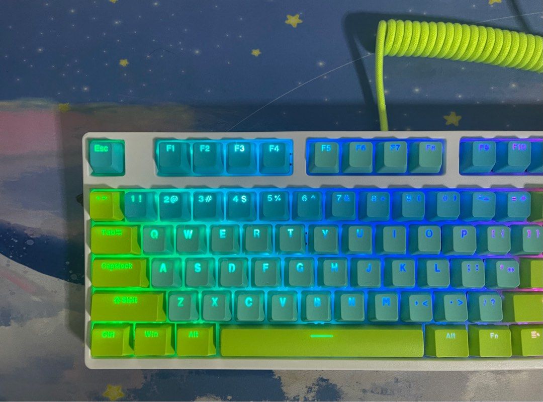 Fresh Lime RGB Custom Gaming Mechanical Keyboard | 87 keys | Blue ...